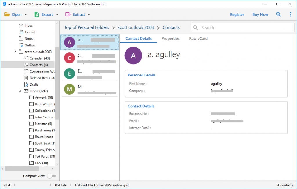 Import PST Contacts to iPhone via vCard Format